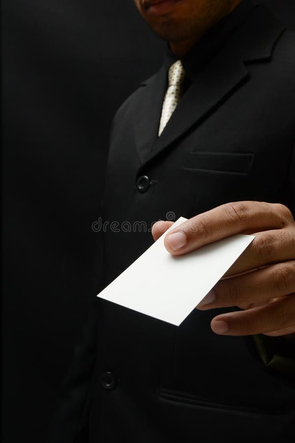 Business Man with Business Card Stock Image - Image of class, card ...