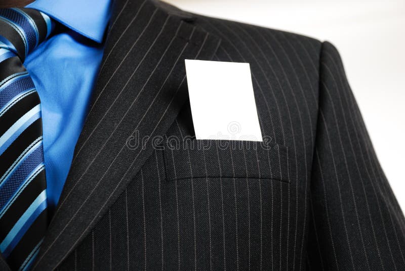 Business Man with Business Card in the Pocket Stock Photo - Image of ...