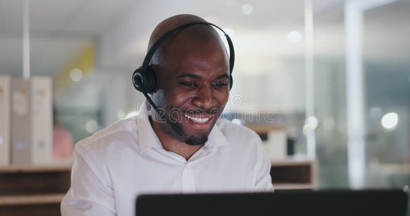 Business Man, Call Center Communication and Computer for Customer ...