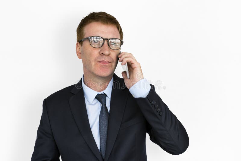 Business Man Calling in the Phone Stock Photo - Image of studio, talk ...