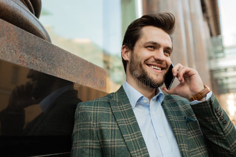 Business Man Calls on the Phone Stock Image - Image of caucasian ...
