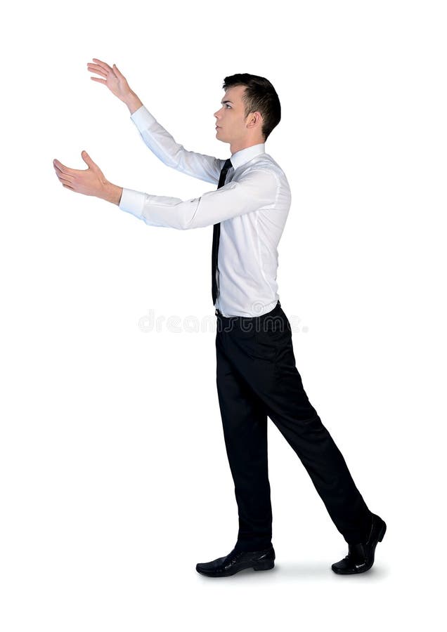 Business Man Carry Something Stock Photo - Image of overhead, empty ...