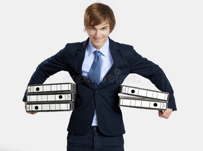 Business Man Carrying Folders Stock Photo - Image of professional ...