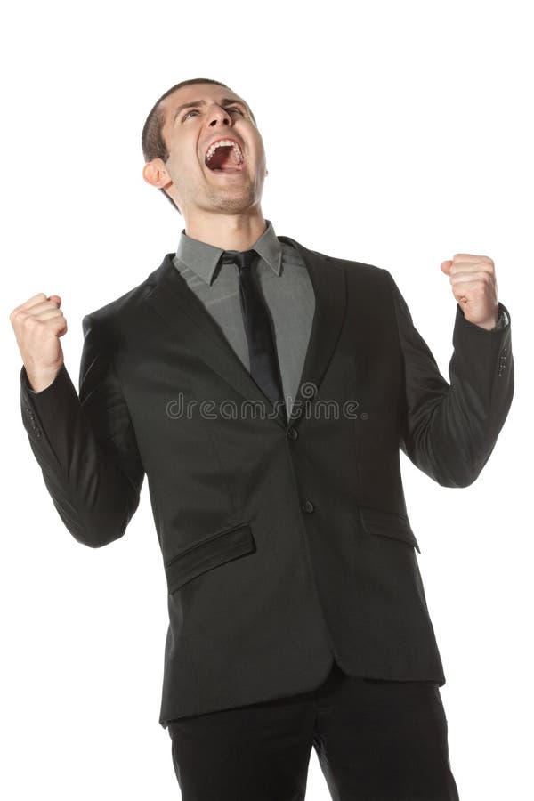 Gleeful Businessman Celebrating Stock Image - Image of behaviour ...
