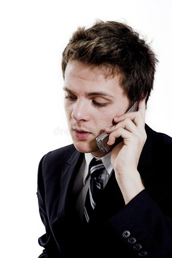 Business man on cell phone stock photo. Image of bright - 1302616