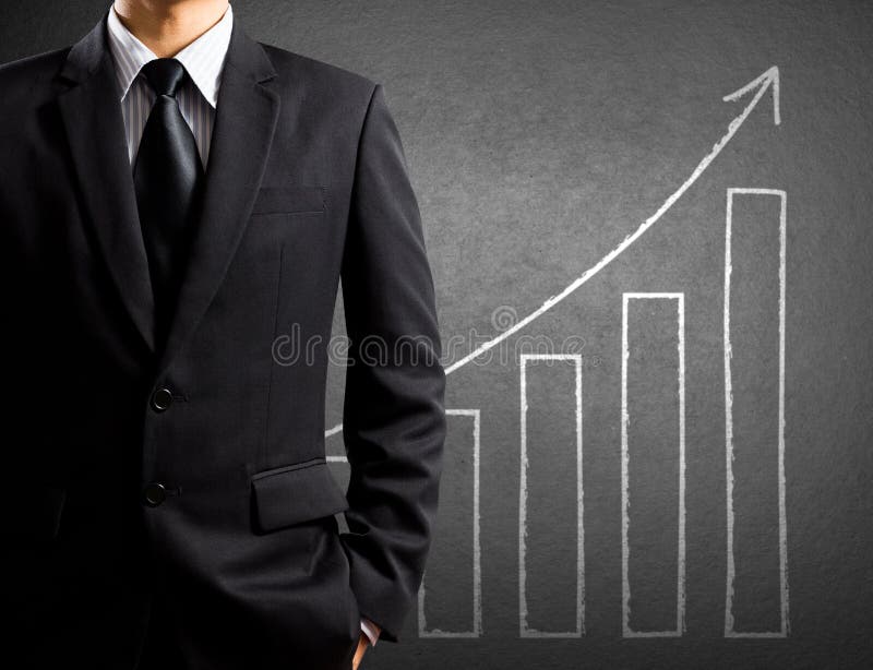 Business man and chart stock photo. Image of hand, person - 31985168