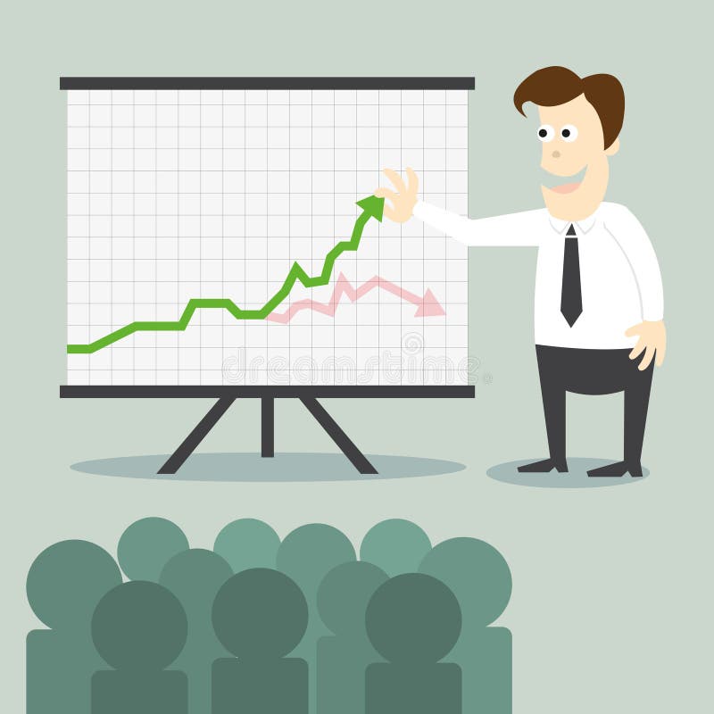 Business Man with Chart Presentation To People Stock Vector ...