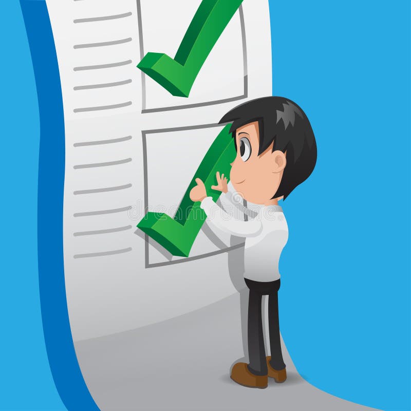 Business Man Check Mark Document Vector Stock Vector - Illustration of ...