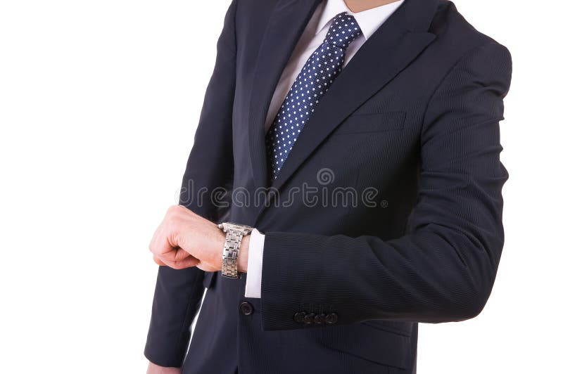 Businessman Checking Time on His Wristwatch. Stock Photo - Image of ...