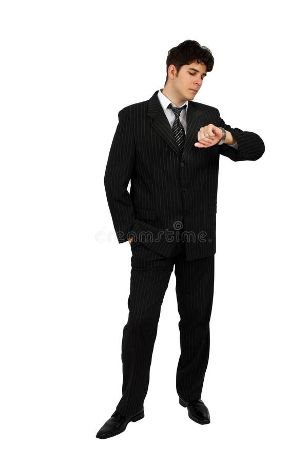 Business Man Checking Watch Stock Photo - Image of businessman, call ...