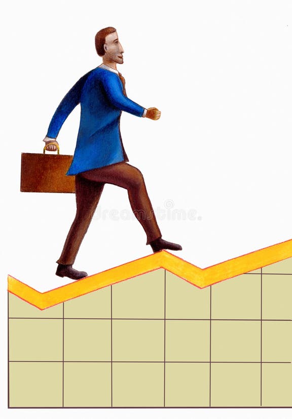 Business Man Climbing Graph Stock Illustration - Illustration of ...