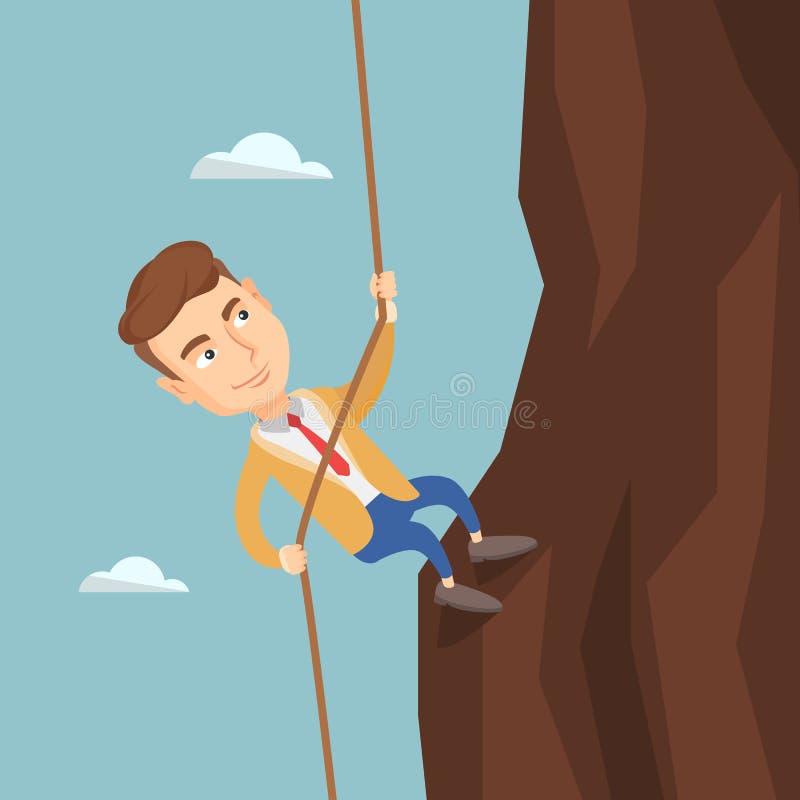 Cartoon Man Climbing Mountain Stock Illustrations – 1,640 Cartoon Man ...