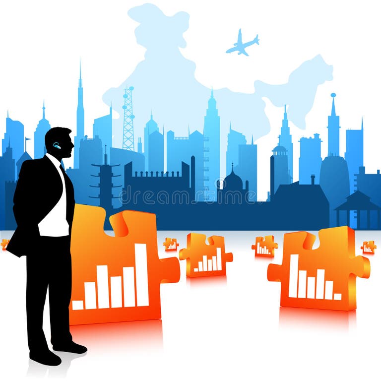 Business man communicating stock illustration. Illustration of piece ...