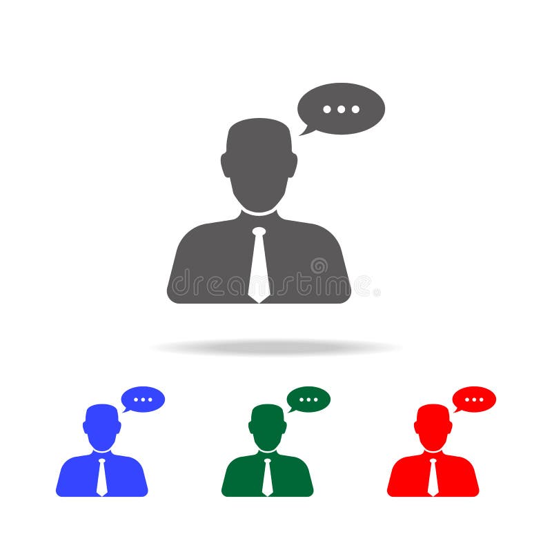 Business Man with a Communication Bubble Icon. Elements of Conversation ...
