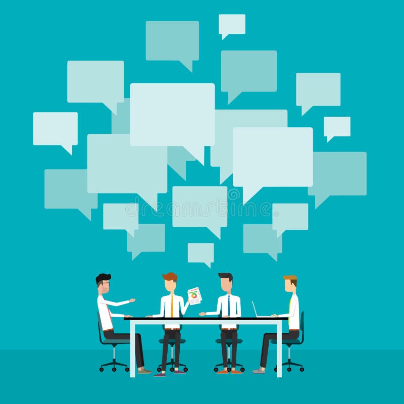 Business Man Communication and Meeting Concept Stock Vector ...