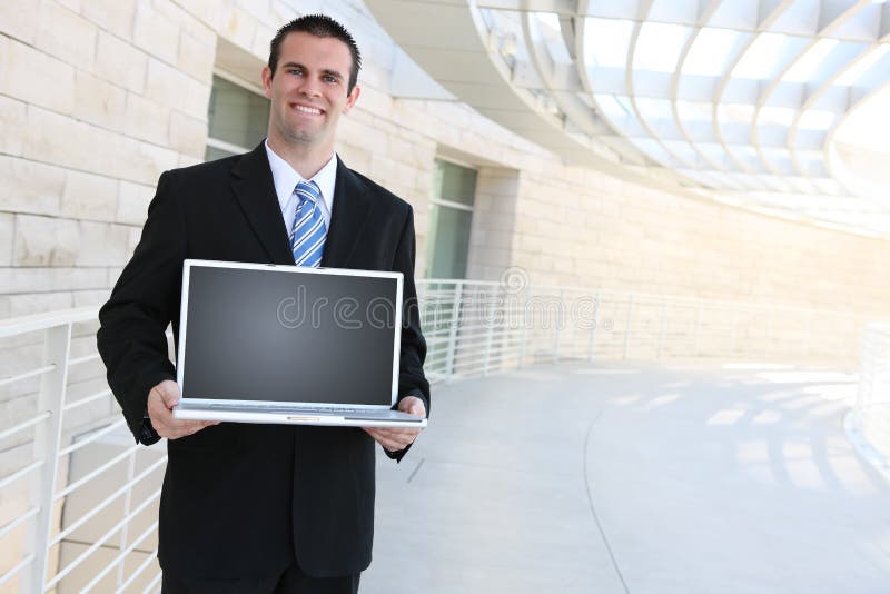 Business Man with Computer stock image. Image of person - 9293273