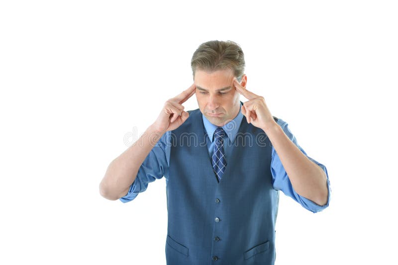 Business man concentrating stock image. Image of head - 83718411