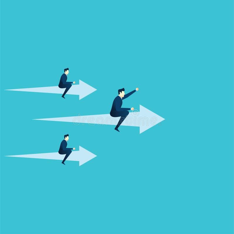 Business Man Concept Illustration Drive Arrow Stock Vector ...