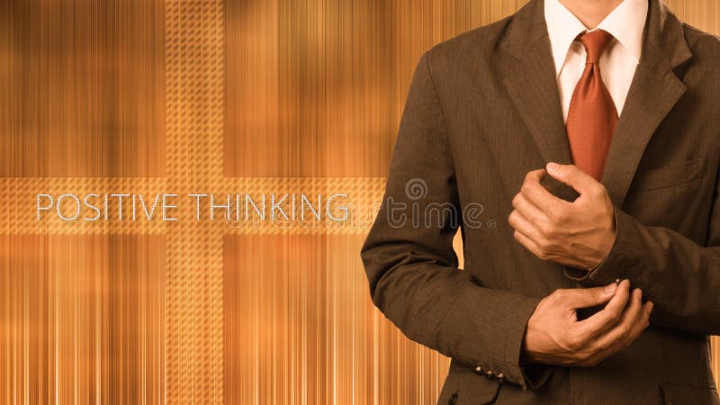 Business Man with Concept of Positive Thinking Stock Photo - Image of ...