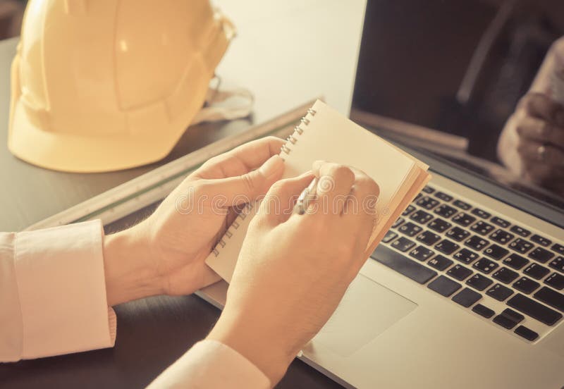 Business Man in Construction Industry is Taking Note Stock Photo ...