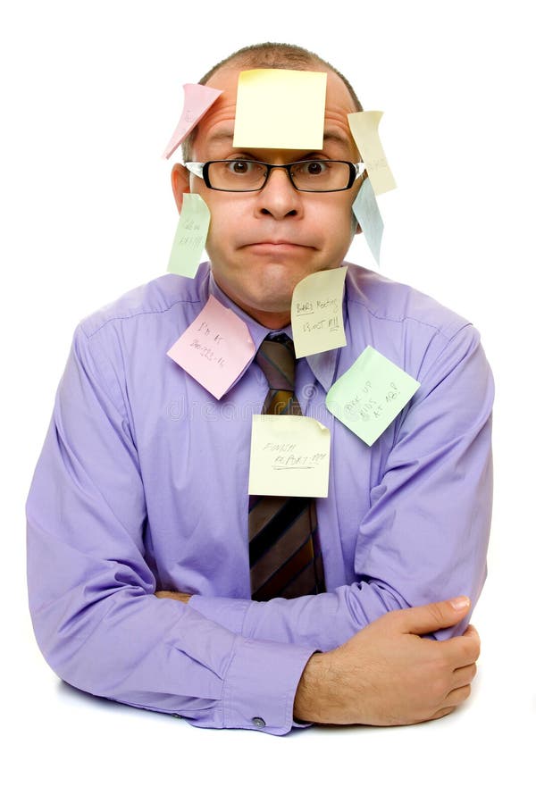 Business Man Covered with Sticky Notes Stock Image - Image of caucasian ...