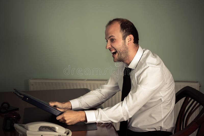 Business Man Crazy with Work Stock Photo - Image of gestures, furious ...