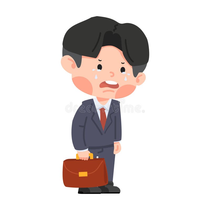 Business Man Crying Sad Lost Job Stock Vector - Illustration of despair ...