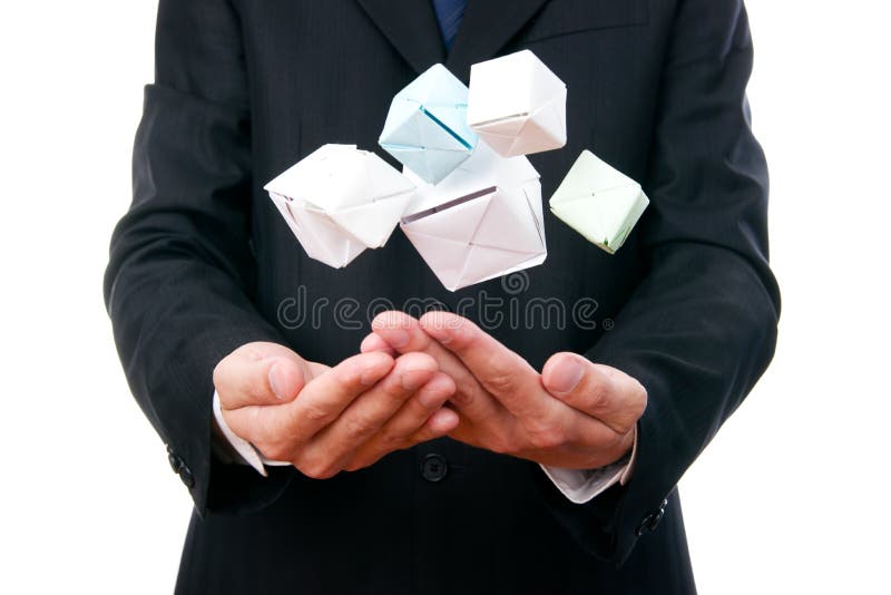 Business Man with a Cube in the Hands Stock Image - Image of idea ...