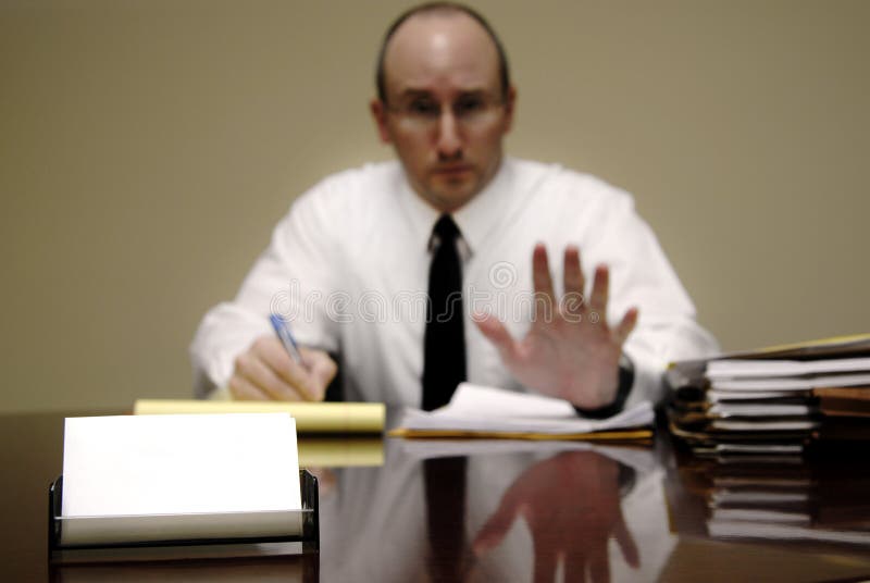 Business Man at Desk stock image. Image of meeting, greeting - 12589113
