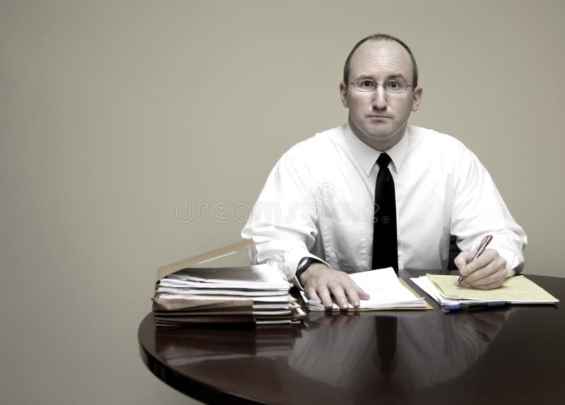 Business Man at Desk stock image. Image of hand, file - 50094023