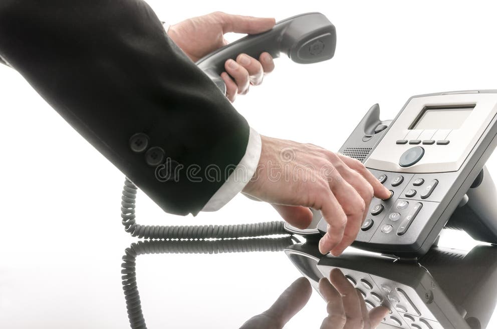 Business Man Dialing a Phone Number Stock Image - Image of operator ...