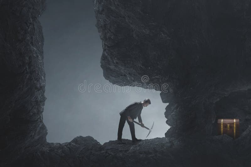 Business Man Digging 3d Illustrations Stock Illustration - Illustration ...