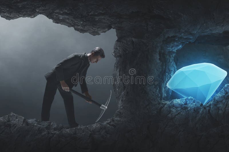 Business Man Digging 3d Illustrations Stock Illustration - Illustration ...