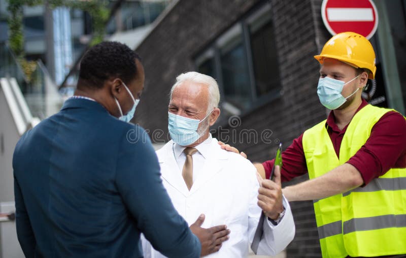 Business Man, Doctor and Engineer on Street Stock Image - Image of ...