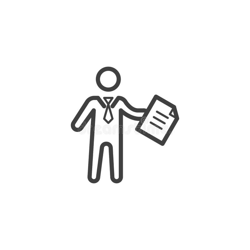 Business Man with Document File Vector Icon Stock Vector - Illustration ...