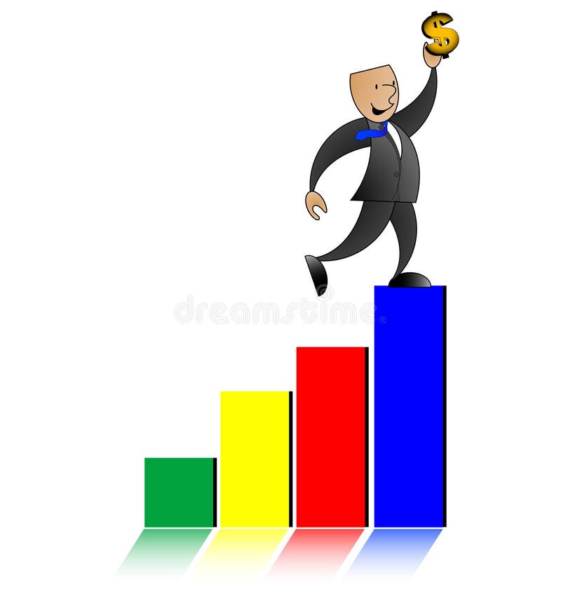 Business Man with Dollar Sign Stock Vector - Illustration of arrow ...