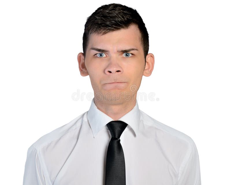Business man doubt face stock image. Image of looking - 55934995