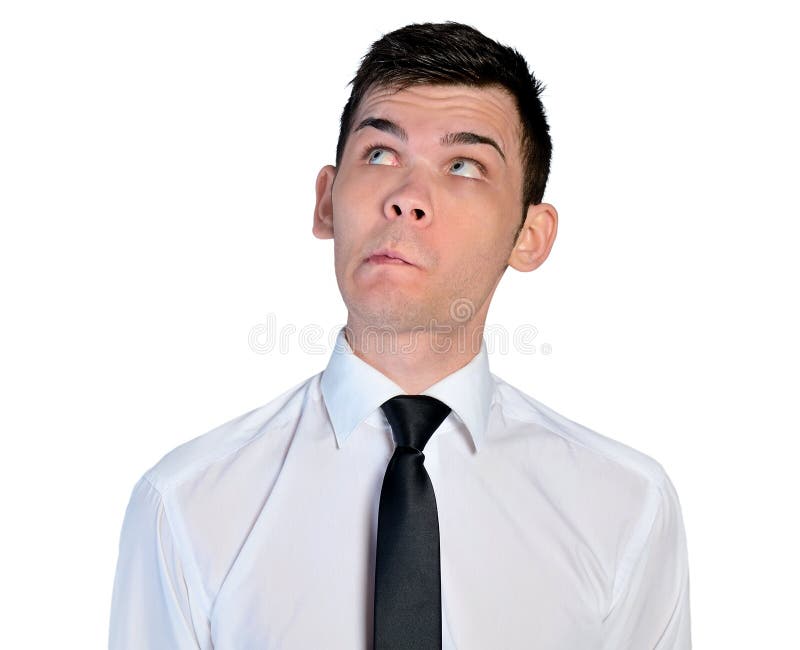 Business man doubtful face stock photo. Image of crazy - 49427552