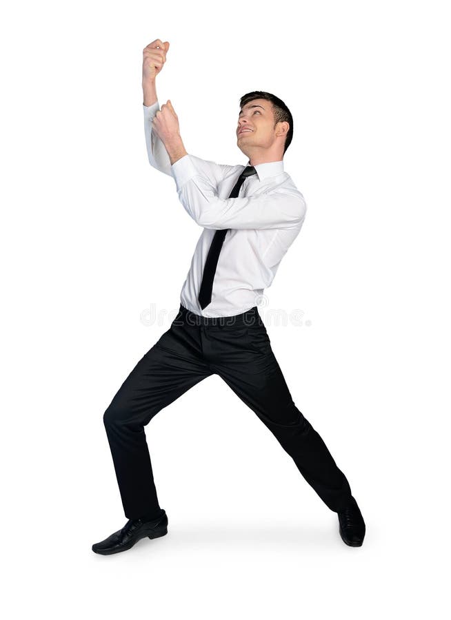 Business Man Drag Something Stock Photo - Image of body, competition ...