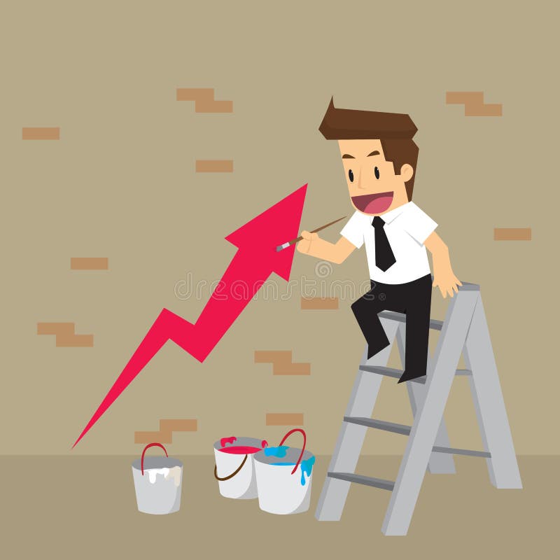 Business Man Draw Arrows, Income in the Future Stock Vector ...