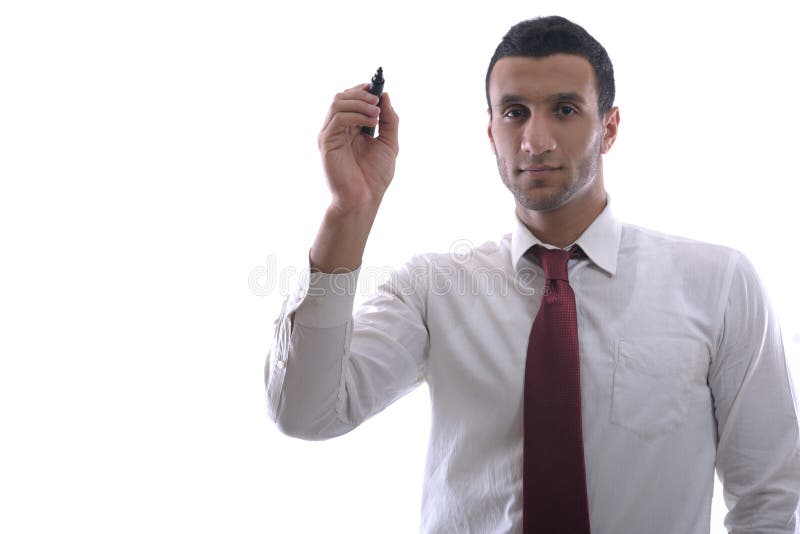 Business Man Draw with Marker on Empty Space Stock Photo - Image of ...