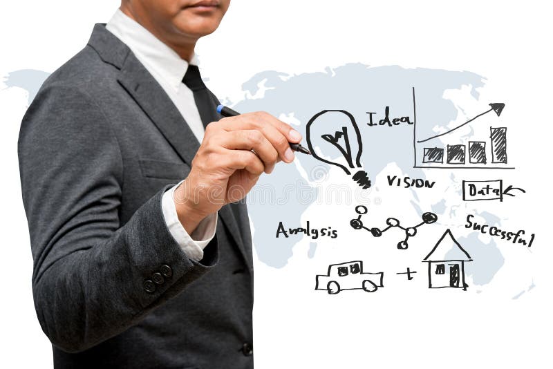 Business Man Drawing Business Ideas Stock Photo - Image of successful ...