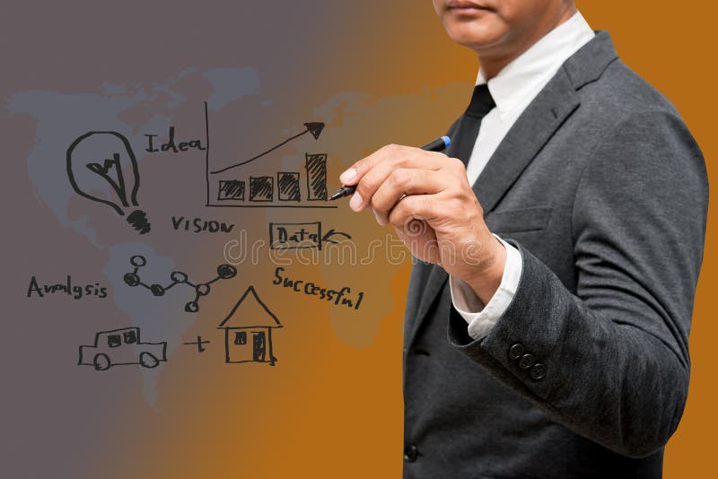 Business Man Drawing Business Ideas Stock Image - Image of show ...