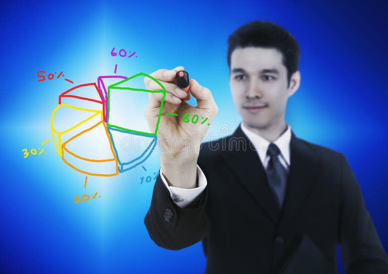 Business man drawing graph stock image. Image of finance - 20931359