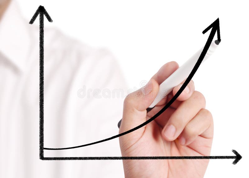 Business man drawing graph stock photo. Image of future - 38590564