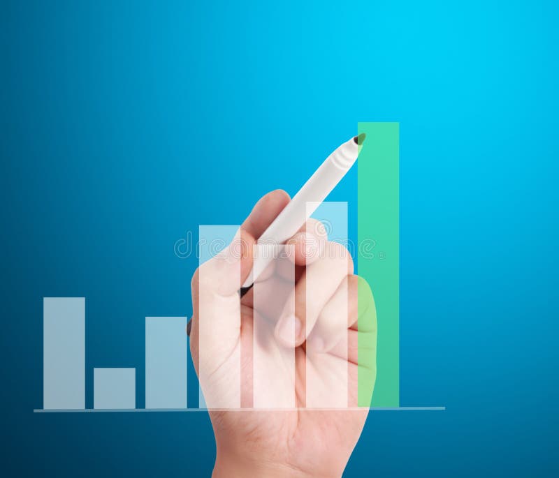 Business man drawing graph stock image. Image of diagram - 38590899