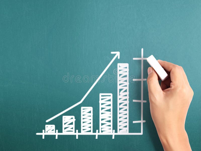 Business man drawing graph stock photo. Image of line - 38590936