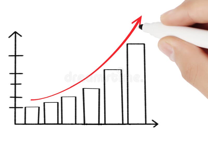 Business man drawing graph stock image. Image of market - 41615423