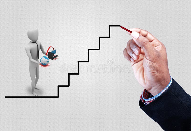 Business Man Drawing a Graph Stock Illustration - Illustration of ...