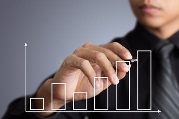 Business Man Drawing a Growth Graph Stock Image - Image of arrow ...